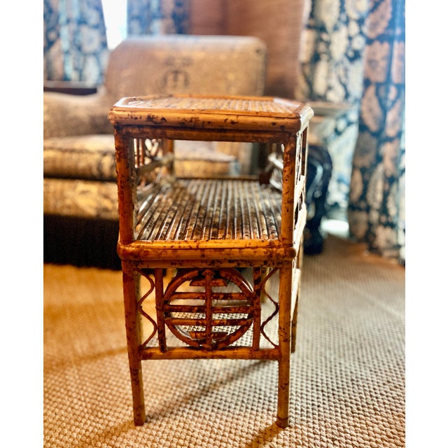 1970s Vintage Hexagonal Brighton Pavilion Burnt Bamboo Tortoise Shell ...