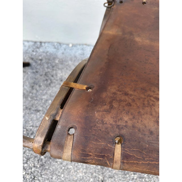 Alberto Marconetti Original Oak, Iron & Leather Straps Armchairs - a ...