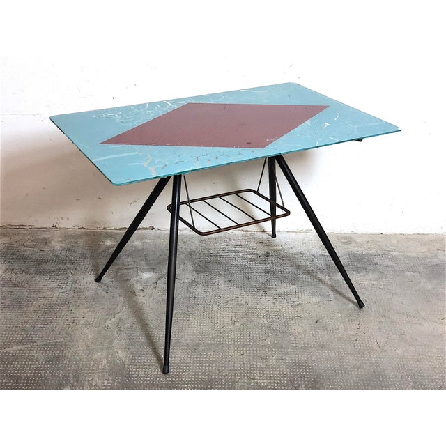 Vintage Glass Coffee Table with Magazine Rack, Italy, 1960s | Chairish