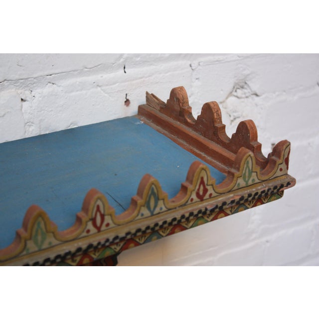 Hand Painted Decorative Folk Art Wall-Mounted Shelf | Chairish