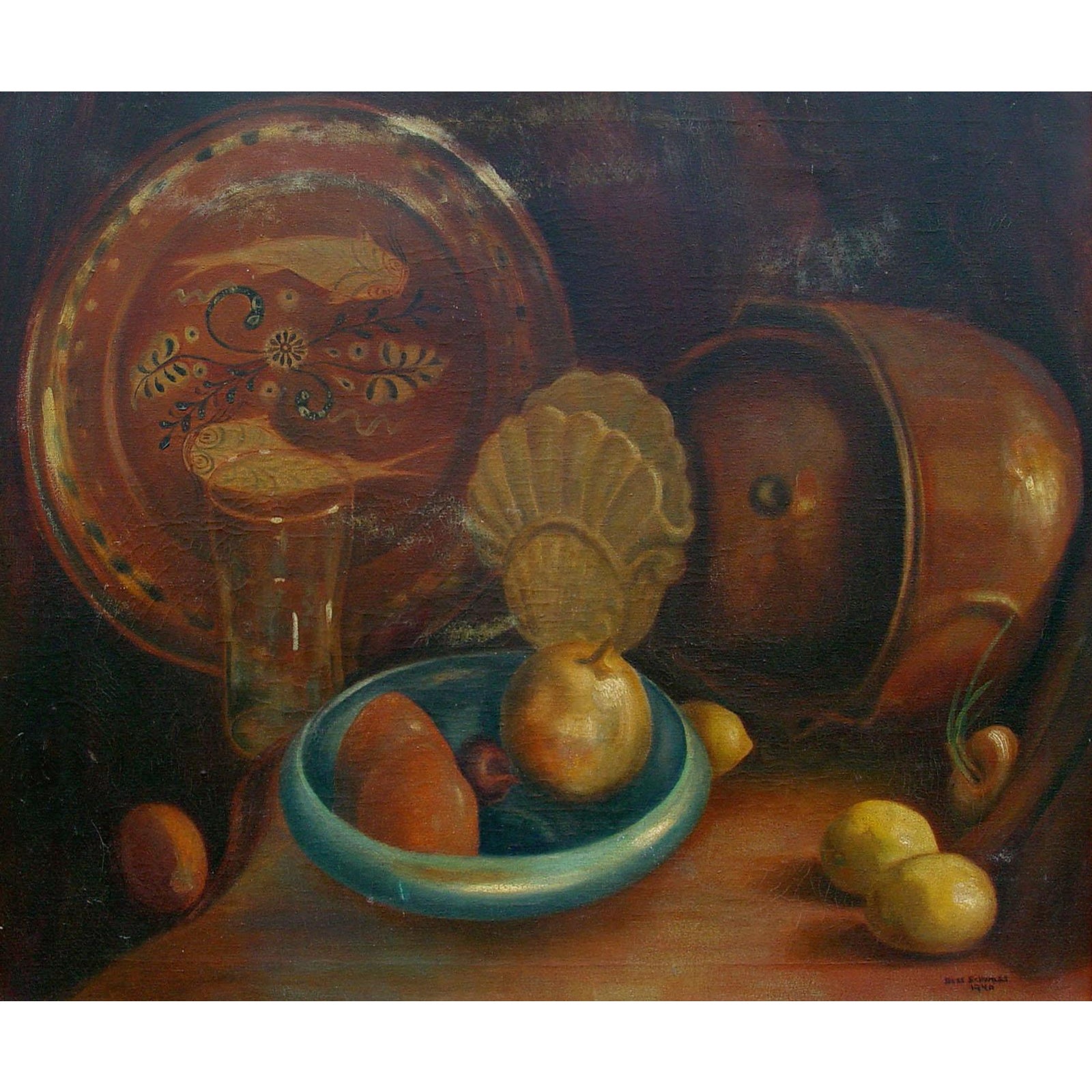 Mediterranean Still Life Painting by Bess Schwass | Chairish