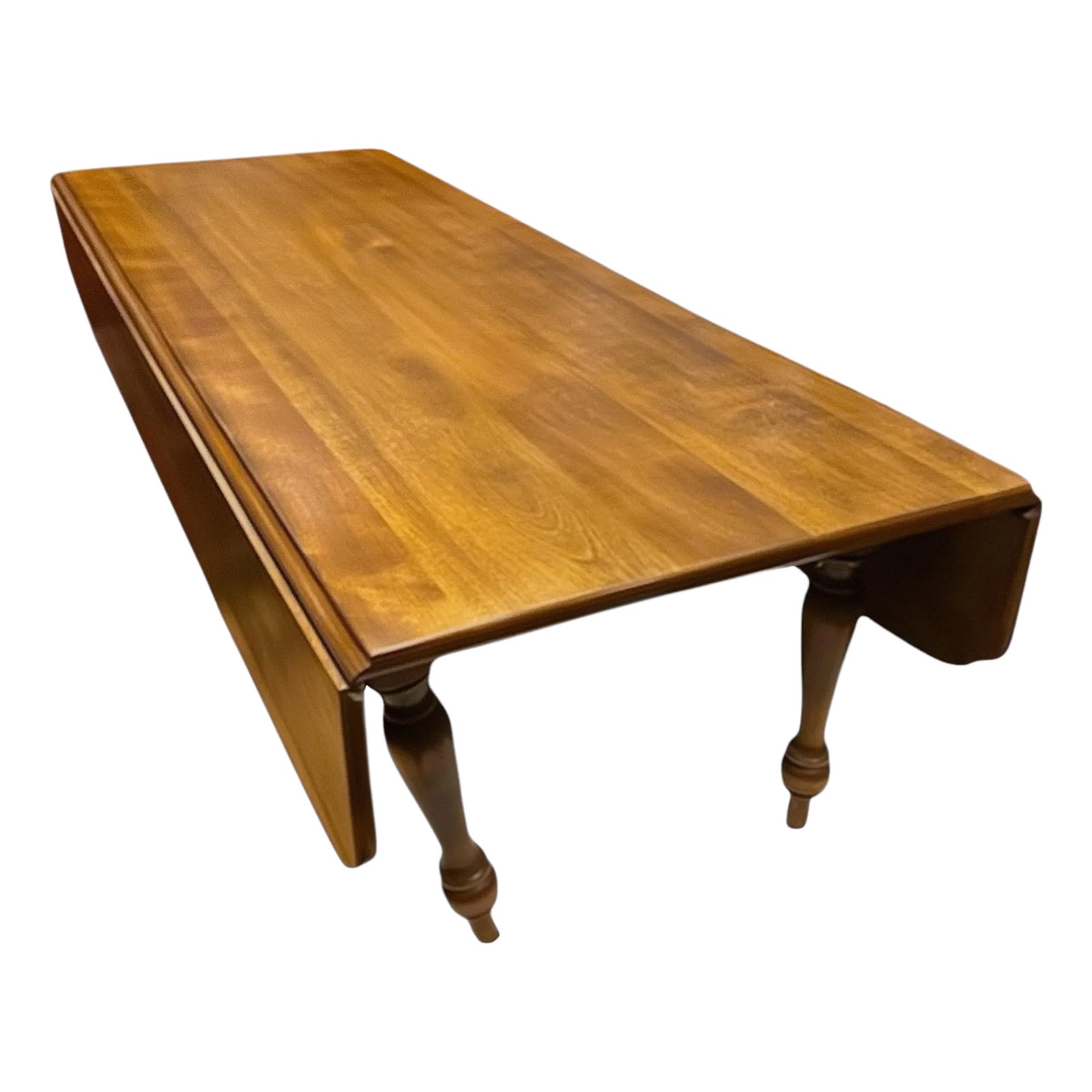 Professionally Refinished Large Ethan Allen Solid Maple Drop Leaf Coffee Table, C. 1970s | Chairish