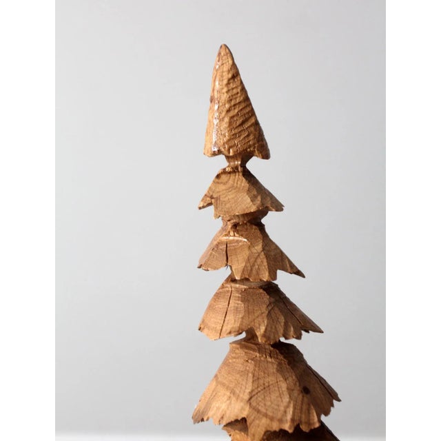 Vintage Carved Wood Tree Sculpture | Chairish