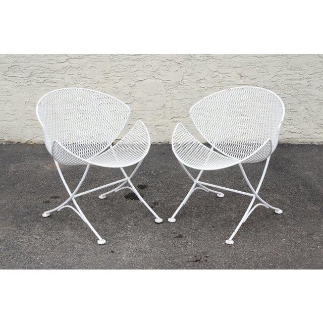 Salterini Mid Century Modern Pair of 'Orange Slice' Wrought Iron Garden ...