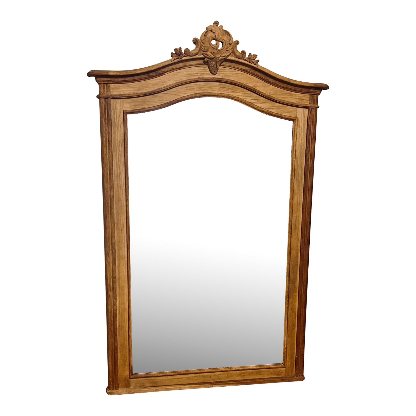 French Provincial Oak Mirror | Chairish