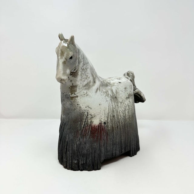 Gray Raku Horse Sculpture - Short | Chairish