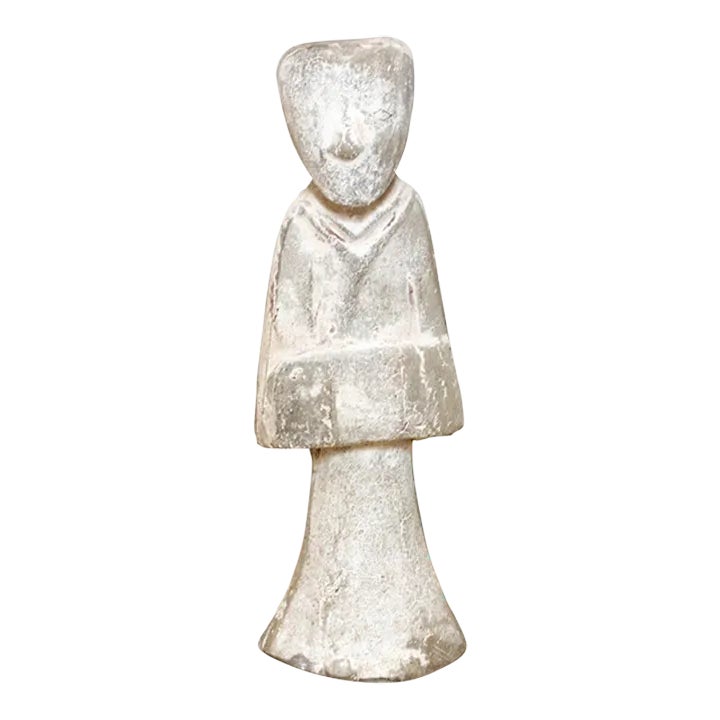 Antique White Court Lady Pottery Figure | Chairish