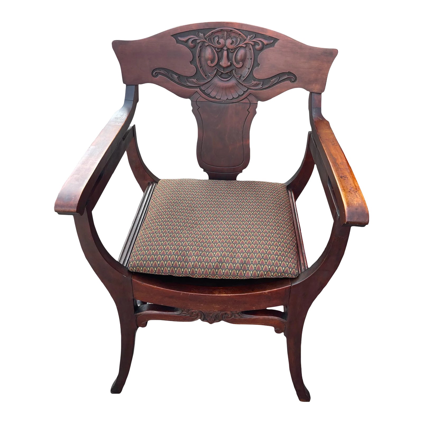 Late 19th Century Hand Crafted Gothic North Wind Chair | Chairish