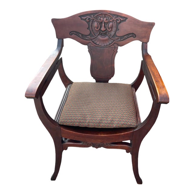 Late 19th Century Hand Crafted Gothic North Wind Chair | Chairish
