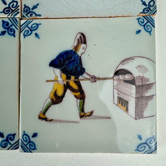 Set of 6 Vintage Hand Painted Makkum Tiles by Royal Tichelaar Dutch ...