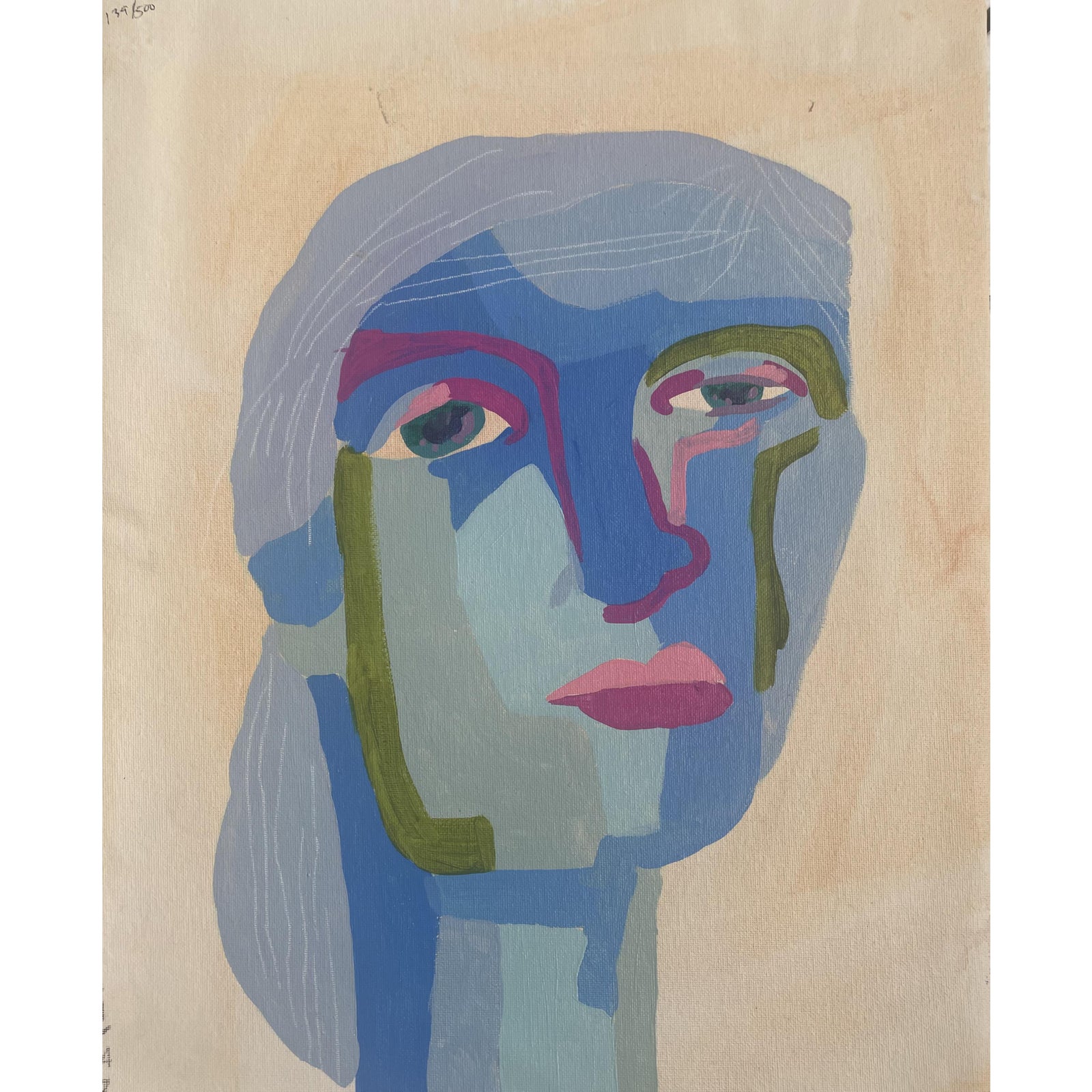 Contemporary Abstract Portrait Painting "The Quiet Resolve, No. 122 ...