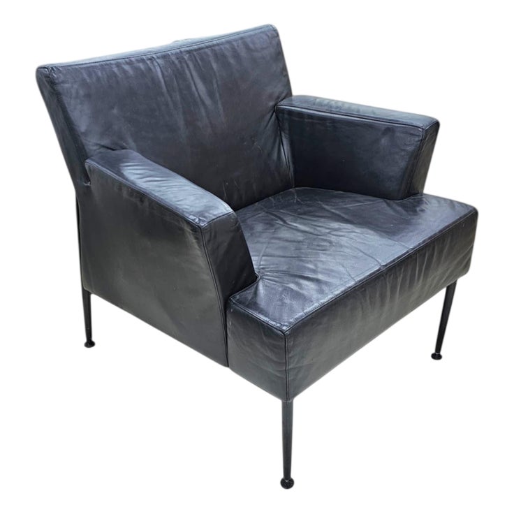 Meo 357 Armchair in Black Leather by Dan Ihreborn for Kinnarps, Sweden ...