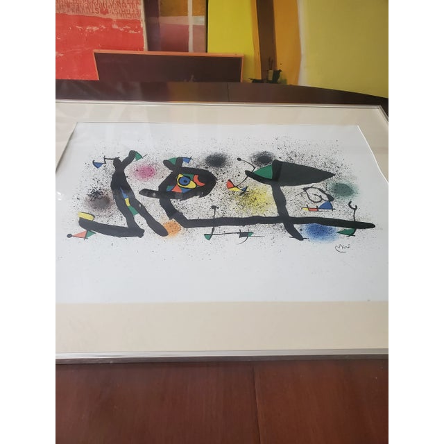 1970s Vintage Miro Style Color Lithograph Mid Century Era, Framed ...