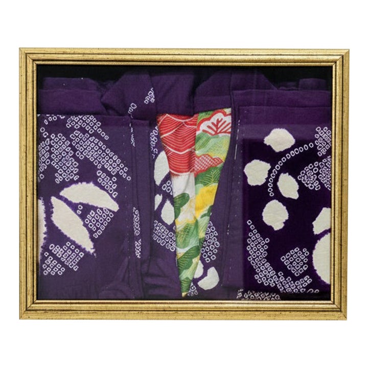 Vintage Japanese Silk Kimono Shadow Box – Post-Wwii Handcrafted Textile ...