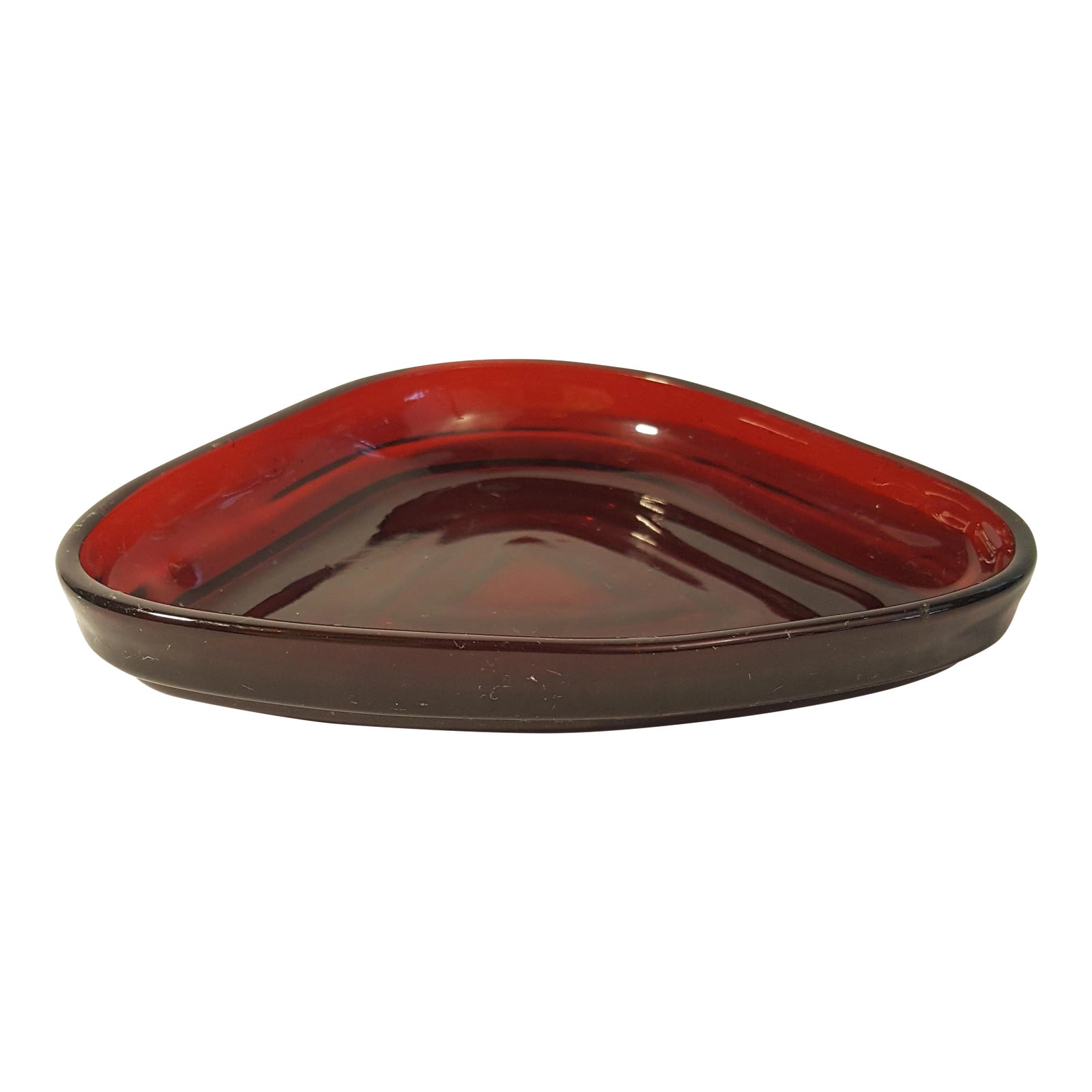 Anchor Hocking Glass Royal Ruby Relish Dish | Chairish