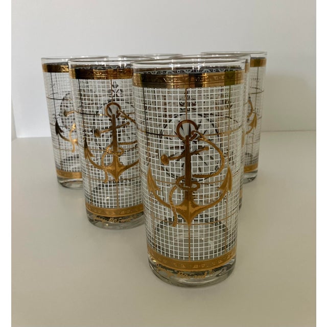 Vintage Georges Briard Nautical Highball Glasses Set of 6 | Chairish