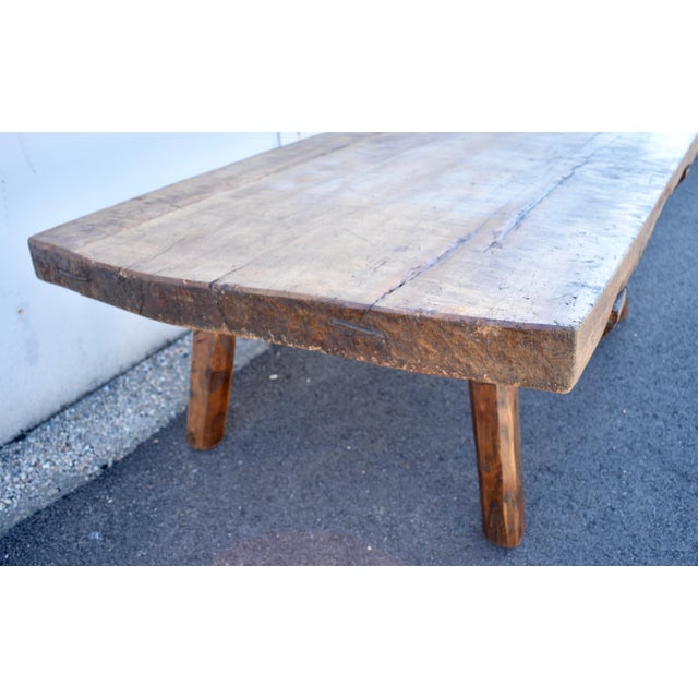 Oak Pig Bench Butchers Block Coffee Table | Chairish