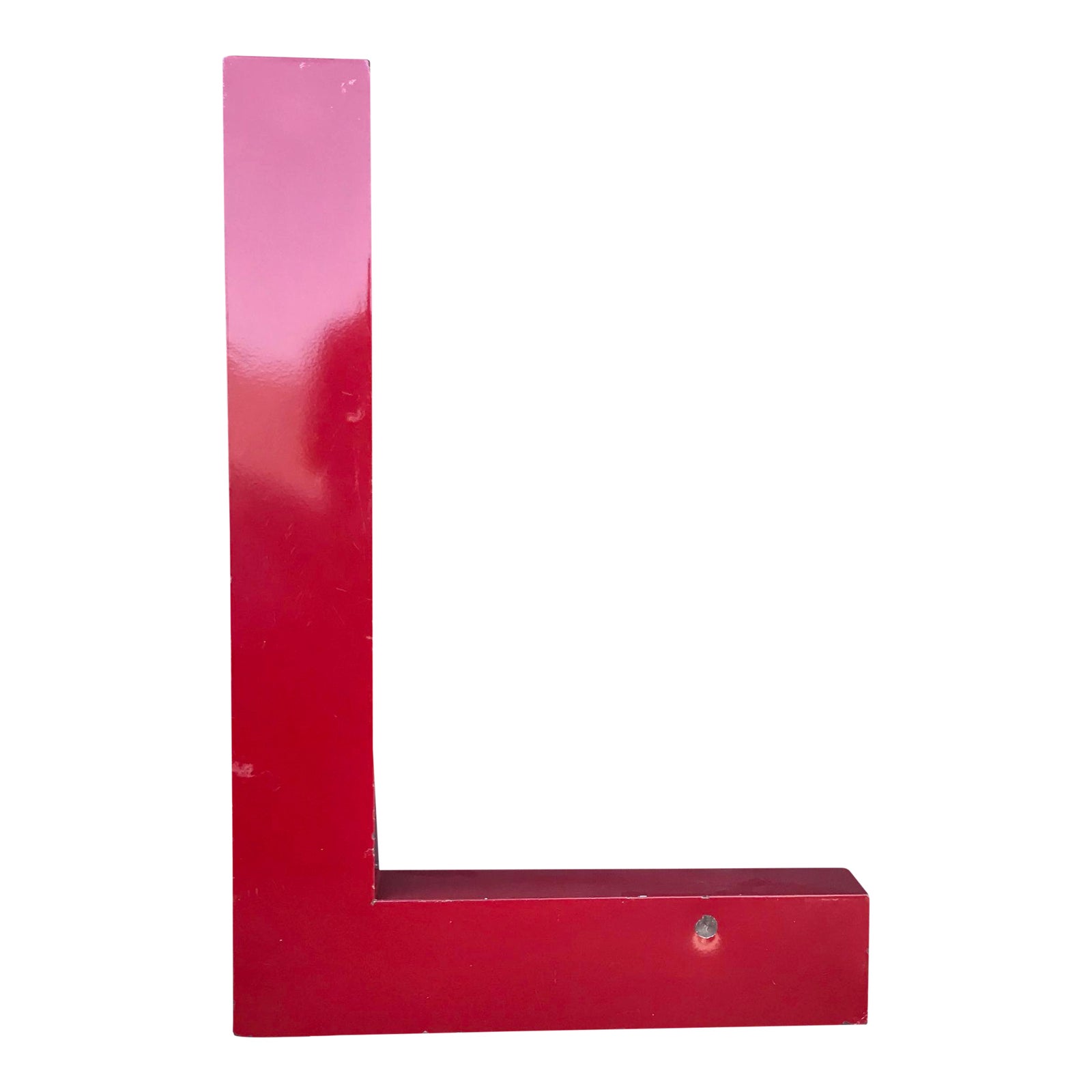 Large Vintage Red Enamel "L" Building Signage | Chairish