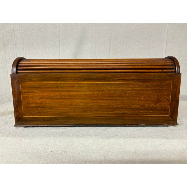 Antique English Roll Top Writing Slope | Chairish