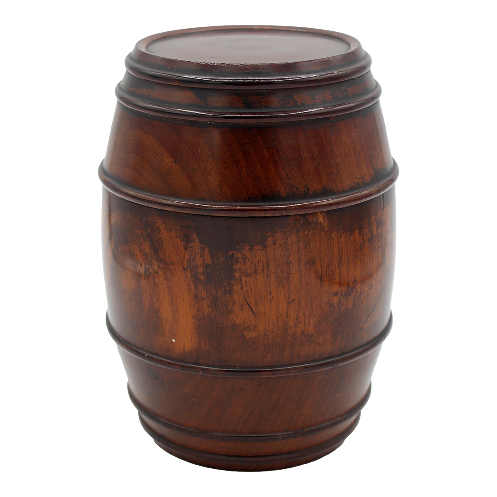 Mid-19th Century English Treen Tobacco Barrel Box | Chairish