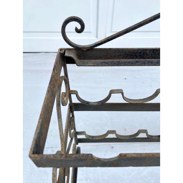 Vintage Rustic Iron Indoor/Outdoor Wine Rack | Chairish