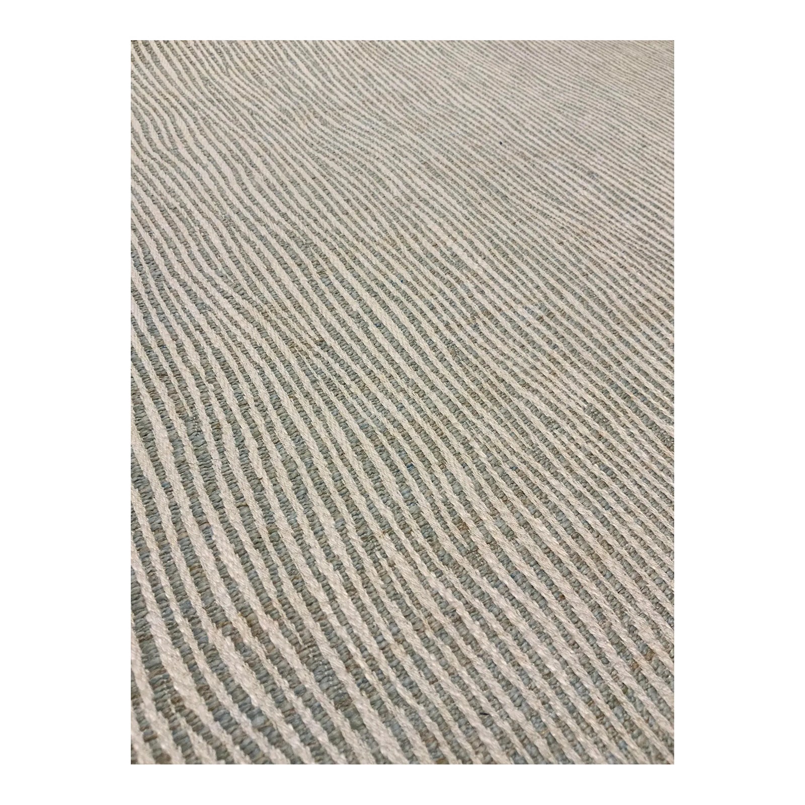 Organic Modern Celadon and White Striped Designer Fabric - 15.5 Yards ...