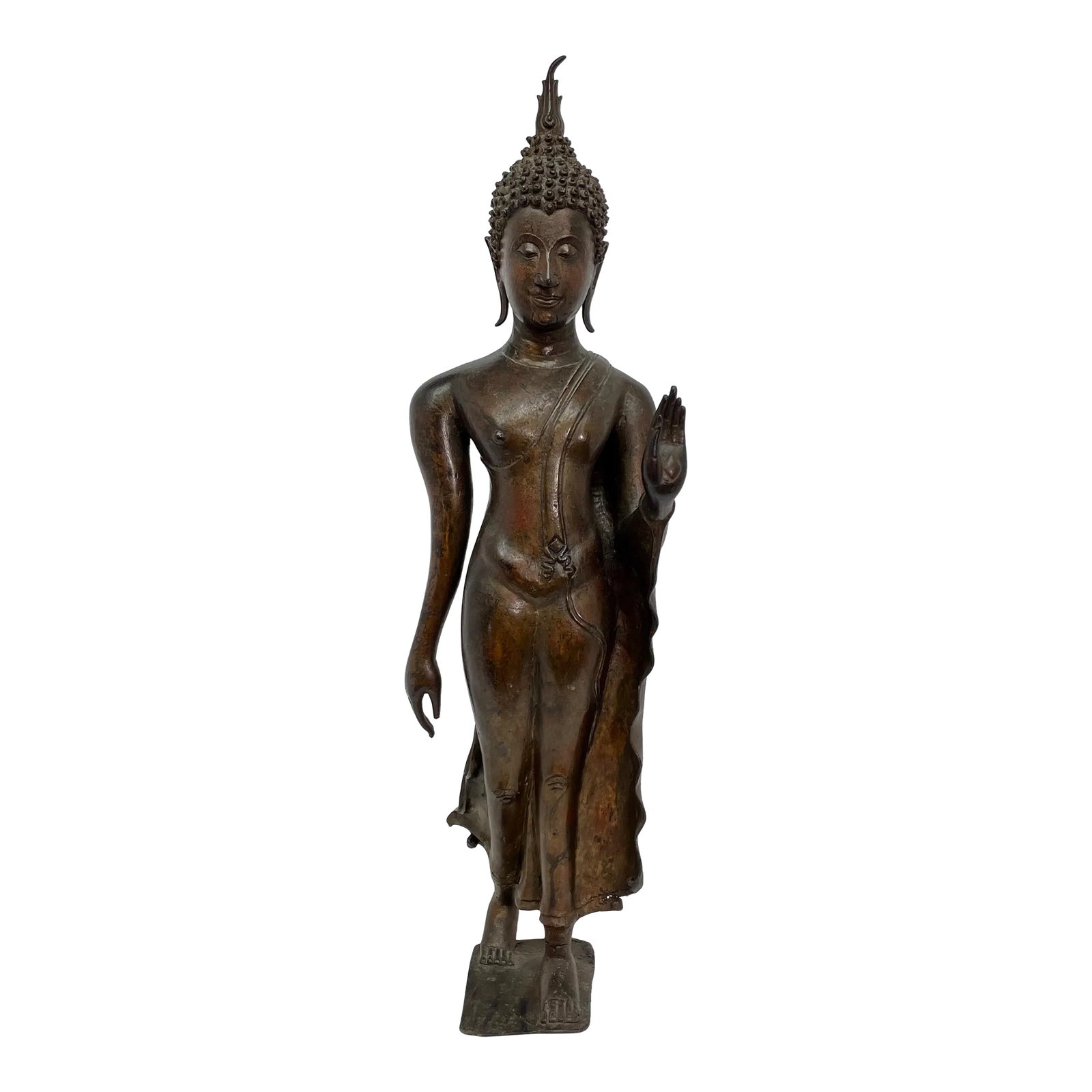 1910s Bronze Shakyamuni Walking Buddha of Sukhothai Thailand - | Chairish