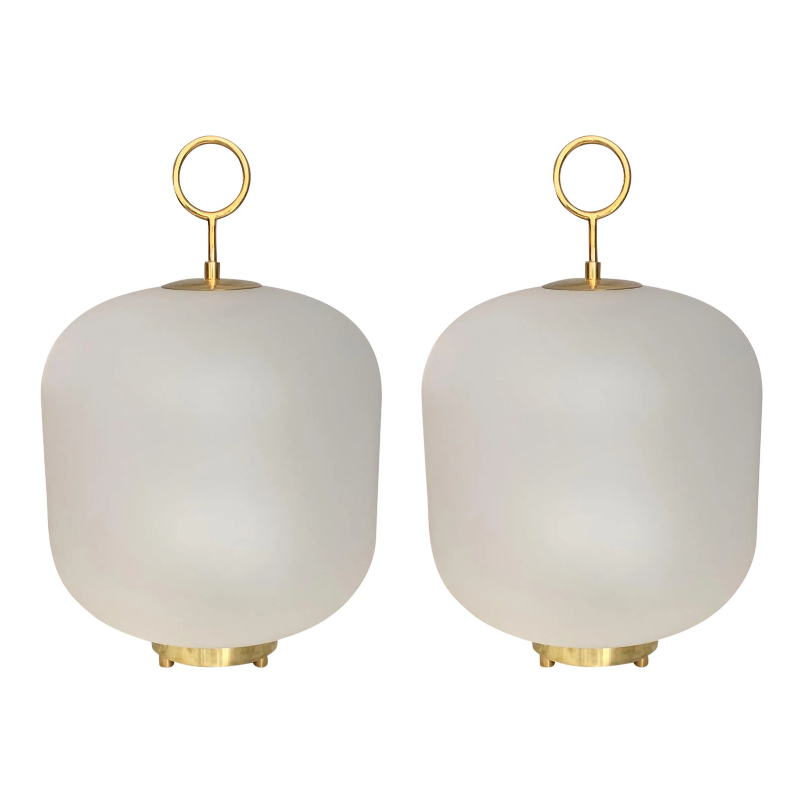 Contemporary Murano Glass Can Lamps - a Pair | Chairish