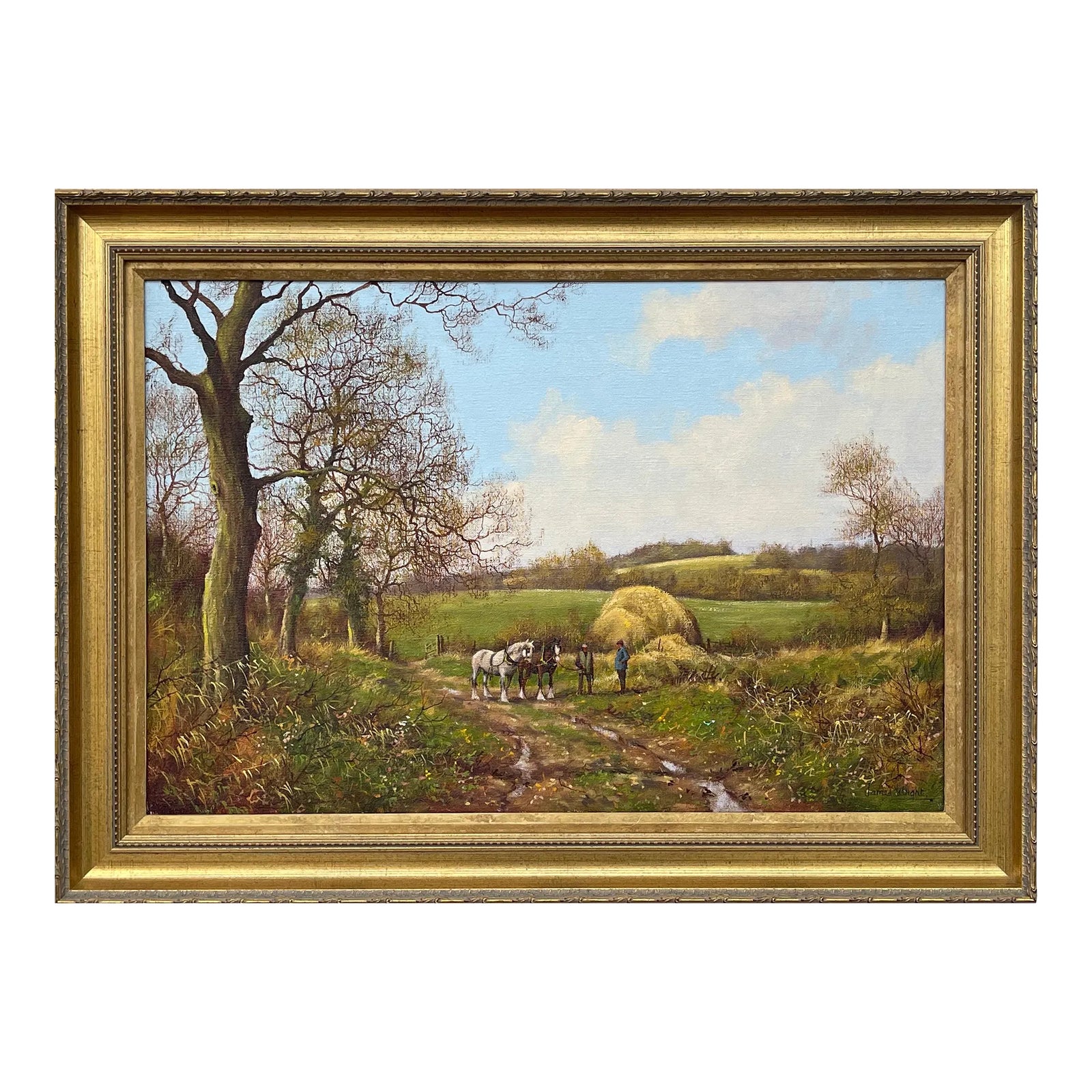 James Wright Horses with Ploughmen in the English Countryside by ...