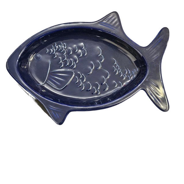Cobalt Blue Chantal Fish Platter Serving Plate 16" | Chairish