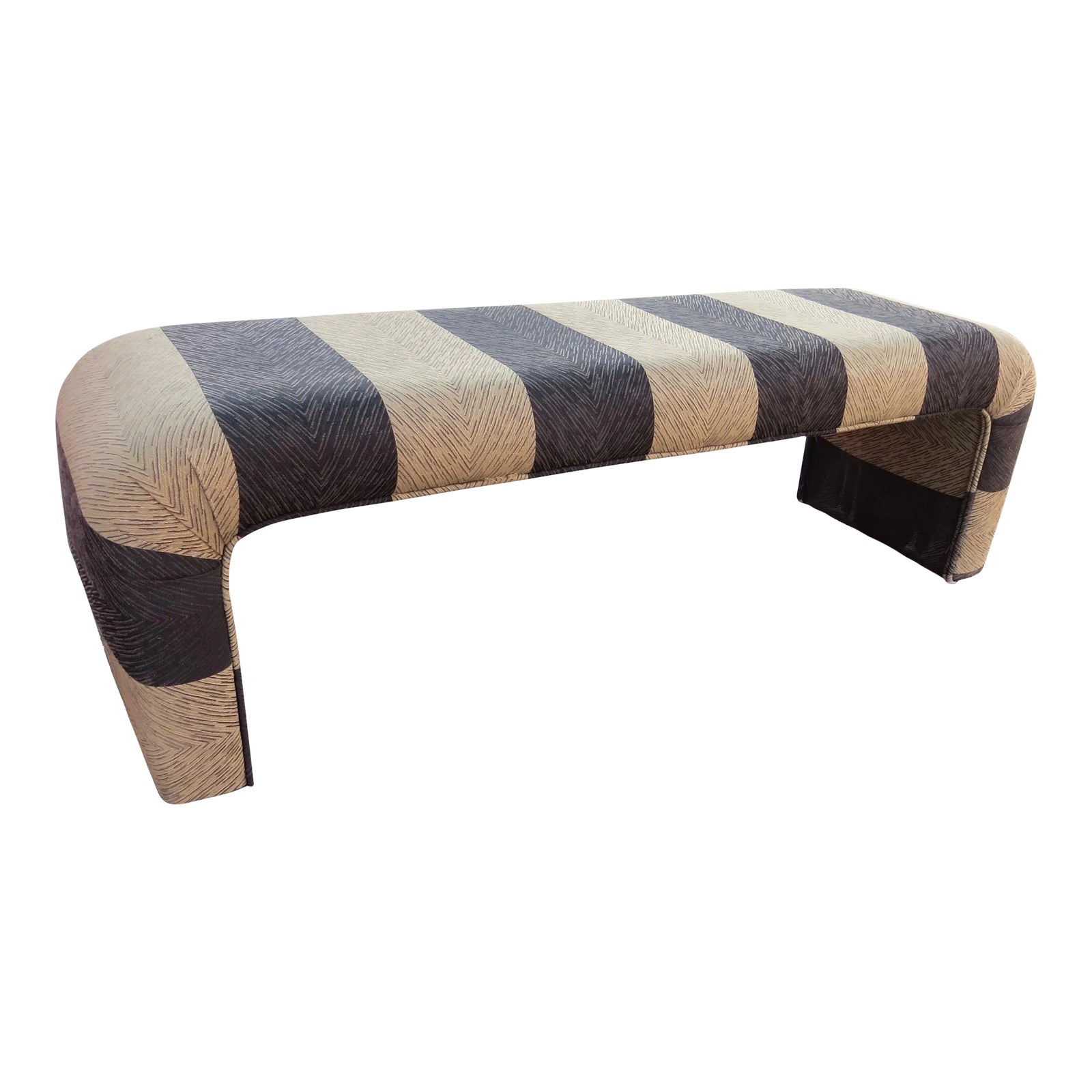 Vintage Late 1980s Karl Springer Style Postmodern Waterfall Bench ...