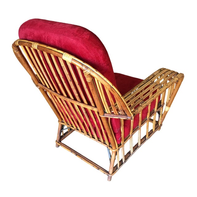 Restored Stick Reed Rattan "President's" Lounge Club Chair | Chairish
