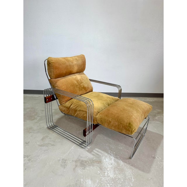 1960s Mid Century Chrome Rod Lounge Chair, Heinz Meier for Landes ...