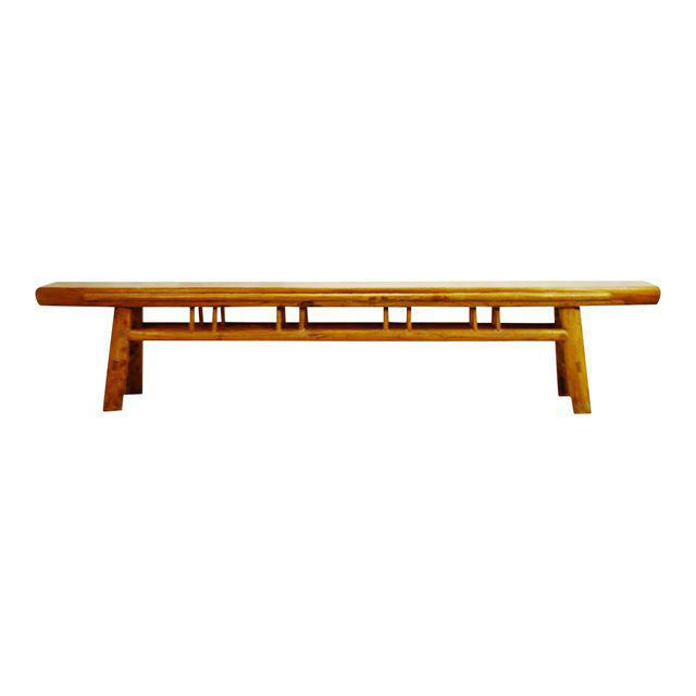 Early Chinese Shanxi Circa 1850 Elmwood Bench 8'8" | Chairish