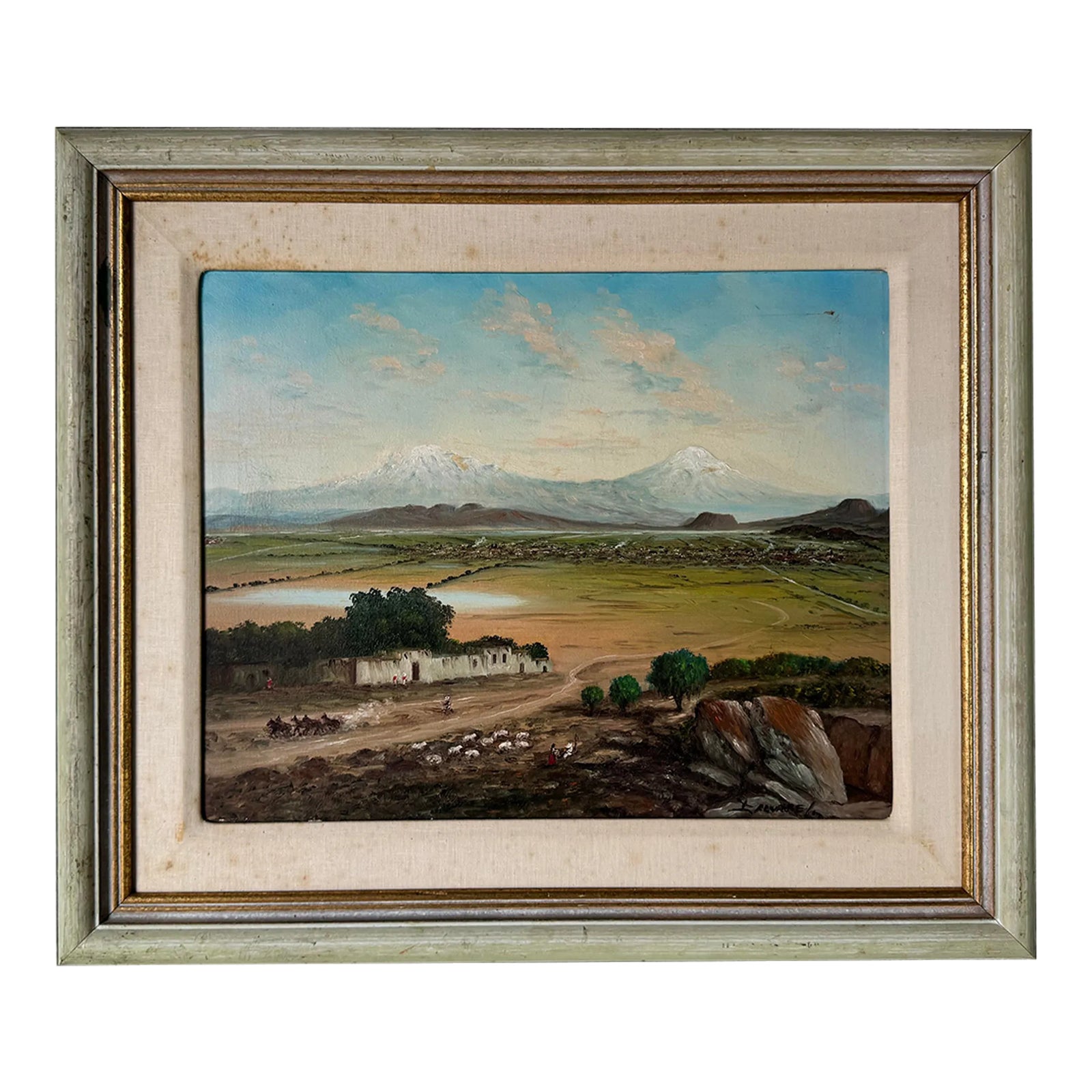 Vintage L. Alvare Spanish Countryside Landscape Oil Painting on Canvas ...