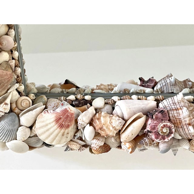 Vintage Rectangular Shell Encrusted Mirror | Chairish