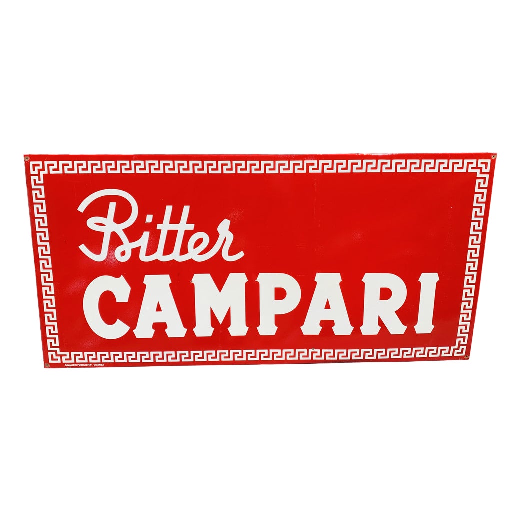 Campari Sign in Enameled Metal | Chairish