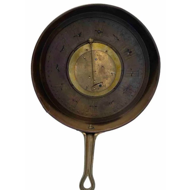 Antique Copper & Brass Fry Pan Winding Clock | Chairish