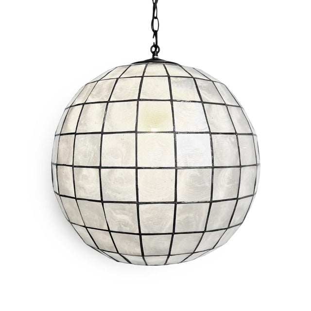 Capiz Shell Globe Pendant Light 18" | Chairish