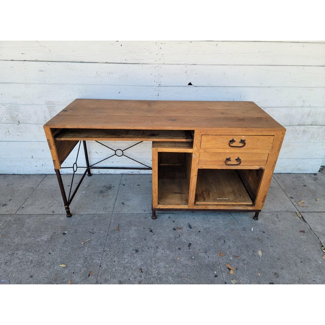 1970s Rustic Pine Computer Desk. | Chairish