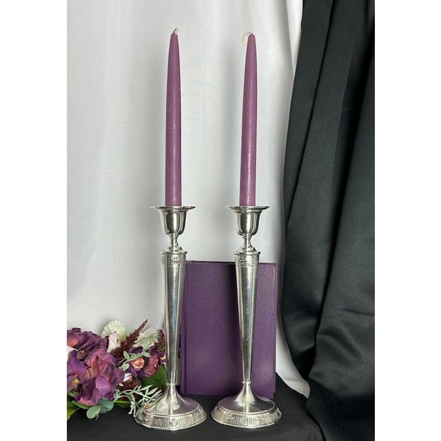 Vintage Sterling Silver Mathews Co. Art Deco Candle Holders - a Pair ...