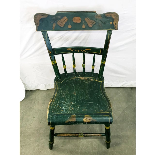 Antique Pennsylvania Dutch Chair Green | Chairish