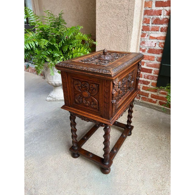 Antique French Renaissance Chest Box on Stand Breton Brittany Oak ...
