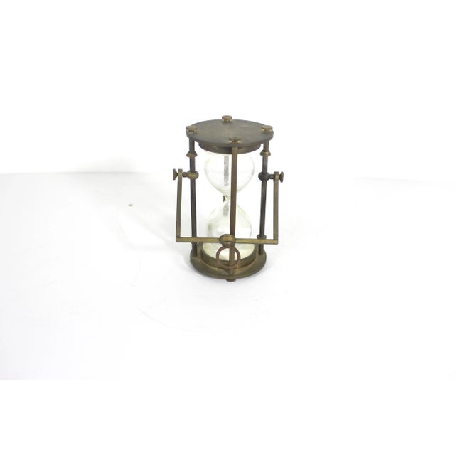 1950s Vintage Brass Hourglass or Egg Timer With Glass and Sand ...