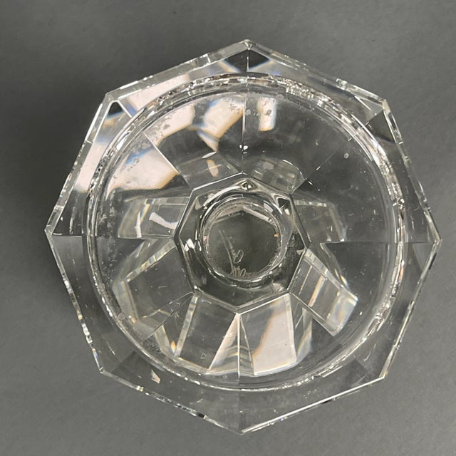 Vintage 1990s Signed Oleg Cassini Single Crystal Glass Candlestick ...