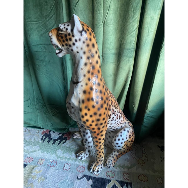 1970s Capodimonte Large Goofy Leopard Statue | Chairish