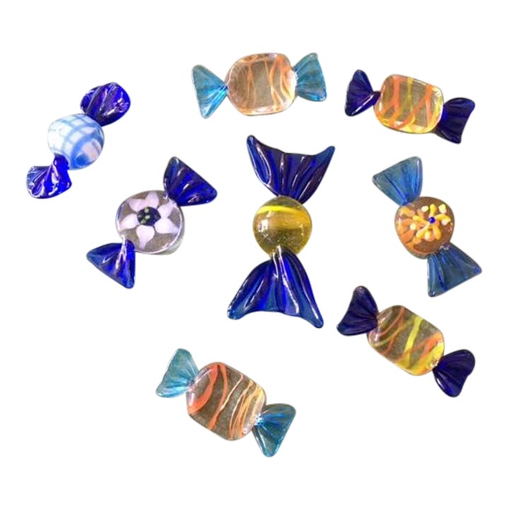 Vintage Hand Blown Glass Candies- Set of 8 | Chairish