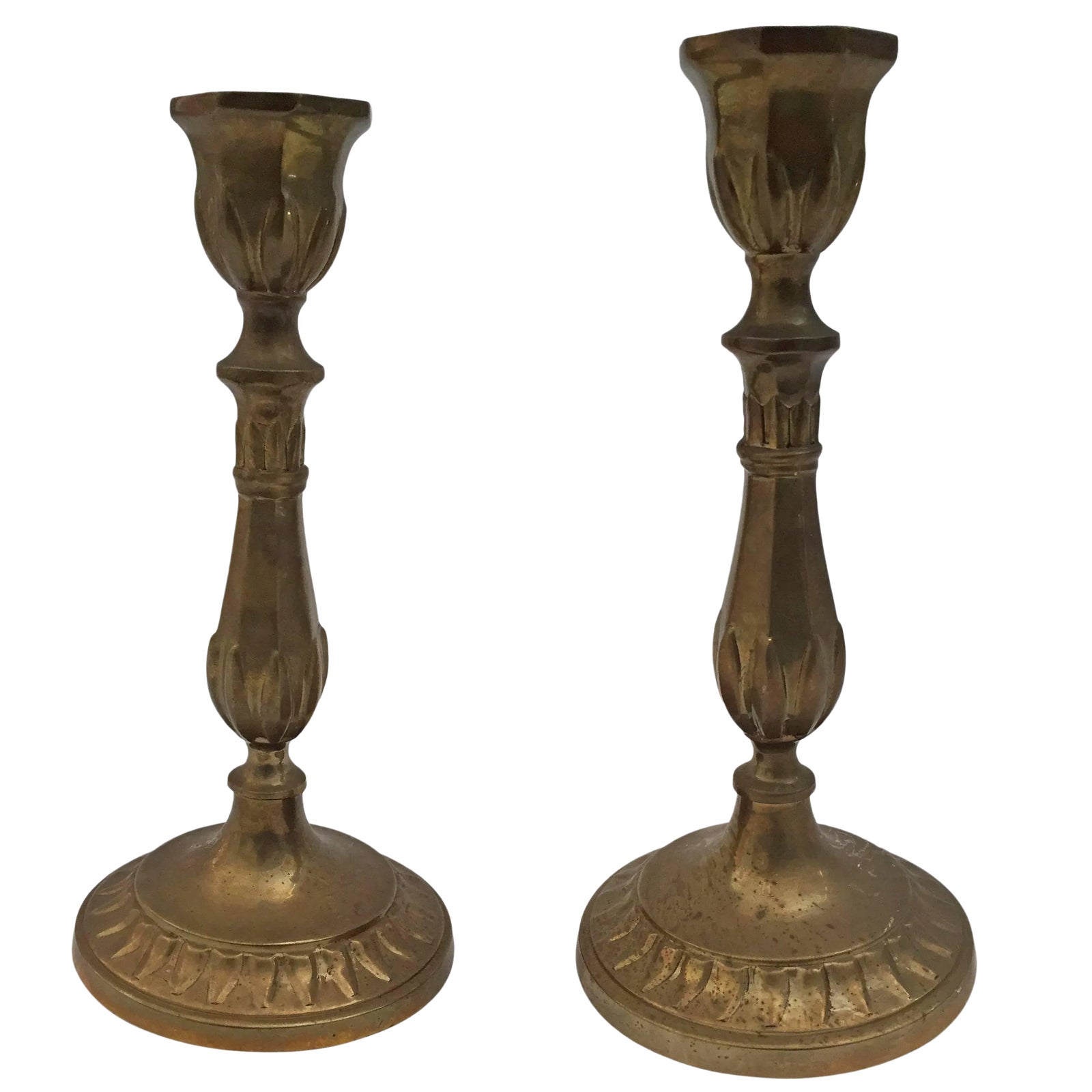Pair of Antique Victorian Candlesticks - a Pair | Chairish