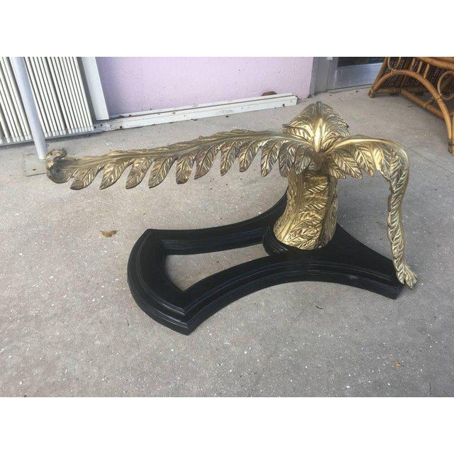 Vintage Brass Palm Tree Coffee Cocktail Table | Chairish