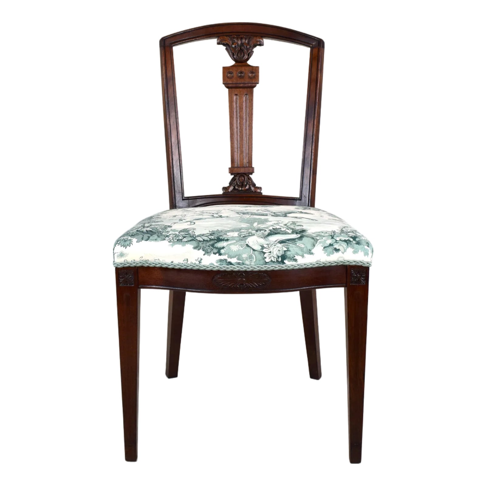 Late 19th Century Mahogany Edwardian Side Chair in Brunschwig & Fils ...